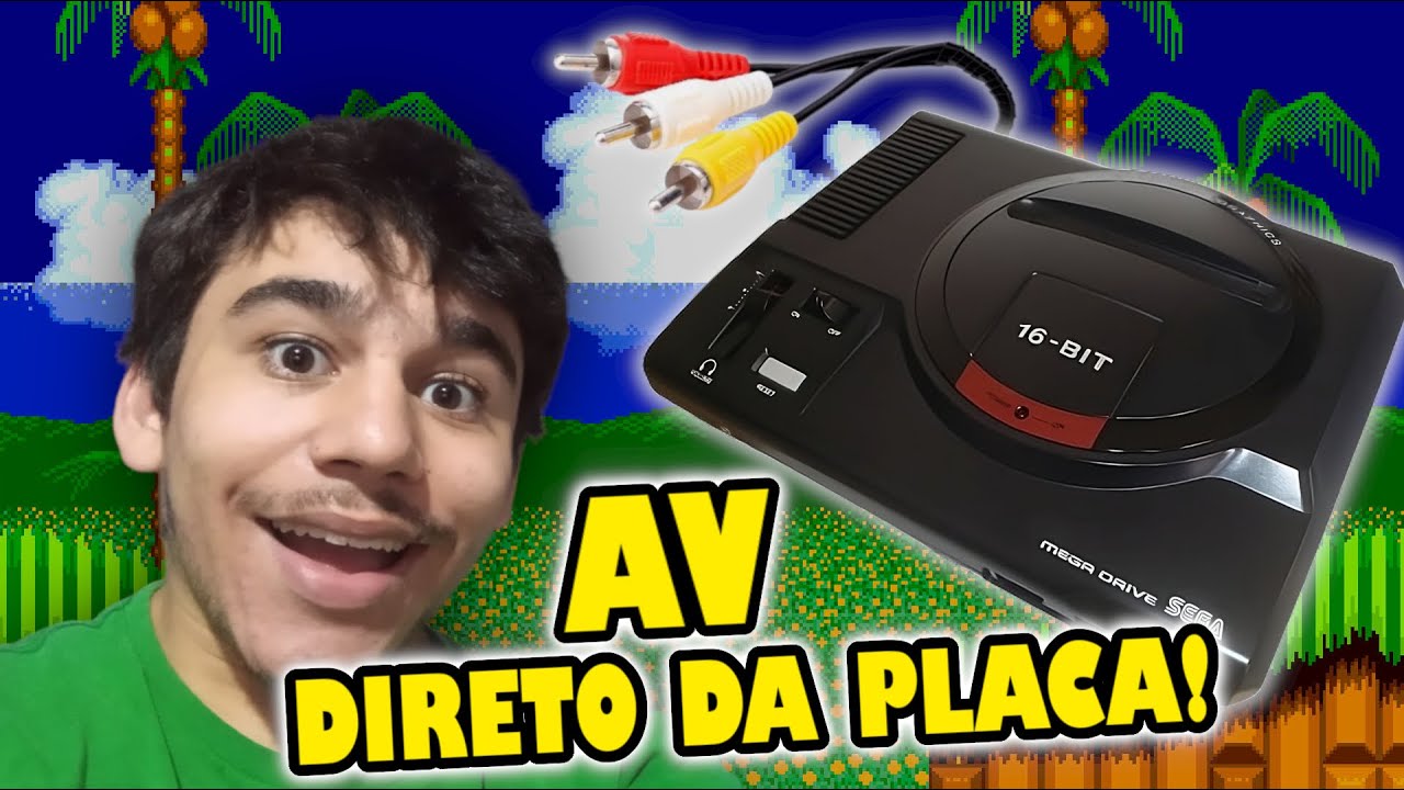 Coloquei AV EMBUTIDO no MEGA DRIVE!!! Imagem limpinha direto da placa ...
