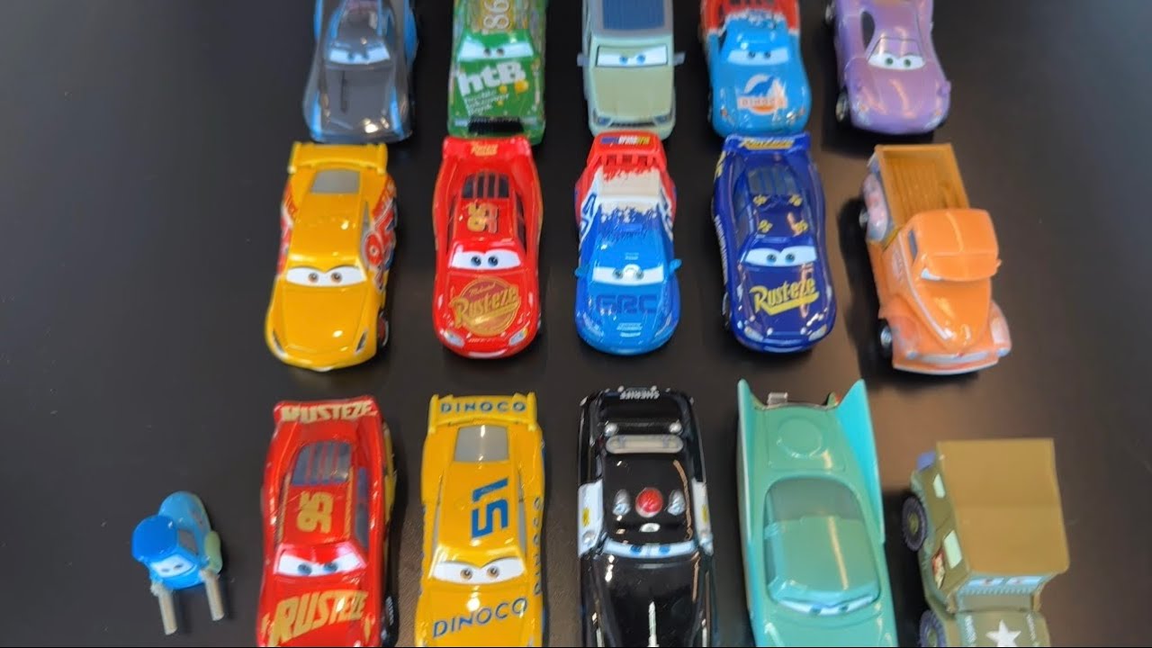 Disney Pixar Cars fall into water: Lightning McQueen, Chick Hicks ...