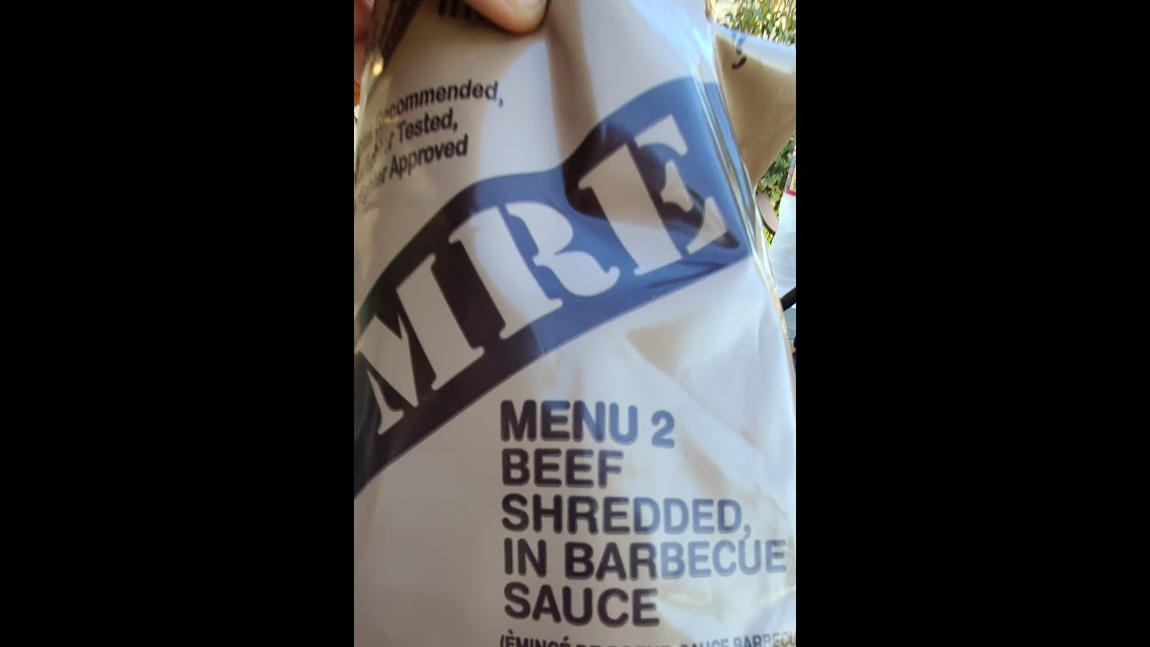 MRE Menu #2 Shredded Beef in BBQ Sauce - YouTube