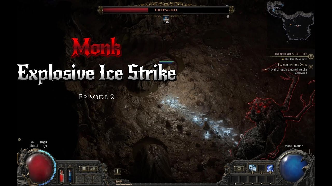 Monk Explosive Ice Strike E2 | No Commentary | Path Of Exile 2 - YouTube