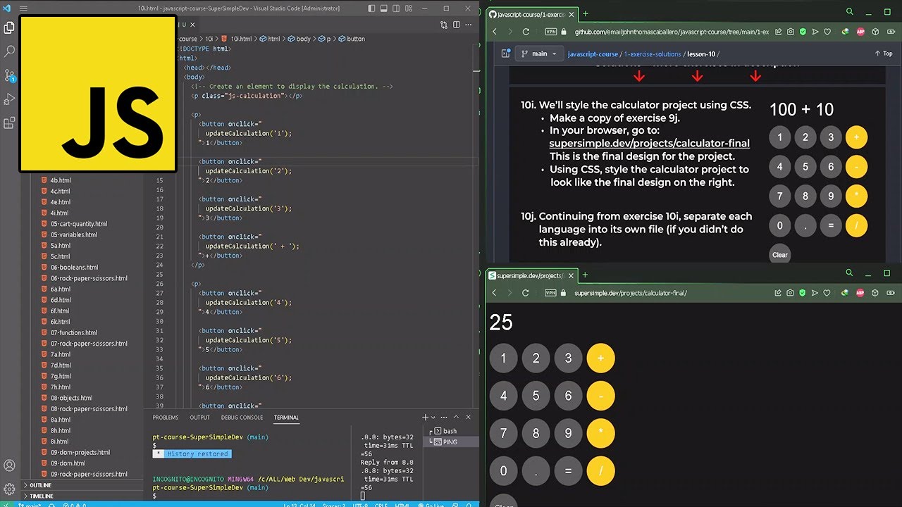🚀 Practice Coding Javascript With Supersimpledev Youtube