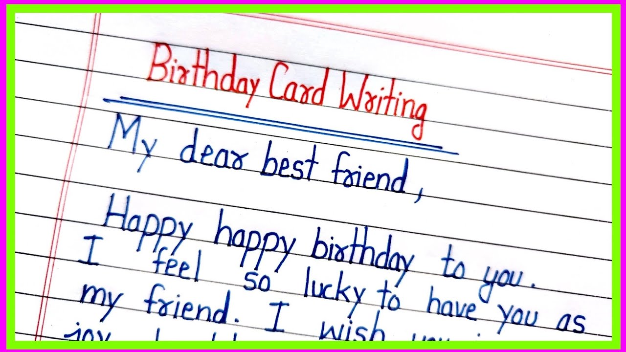 birthday card writing/birthday wishes - YouTube