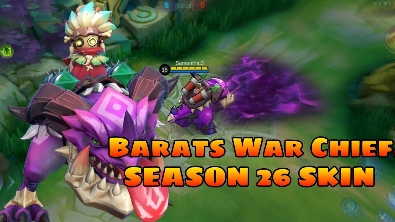 S26 Skin Rewards Barats War Chief - Mobile Legends - YouTube