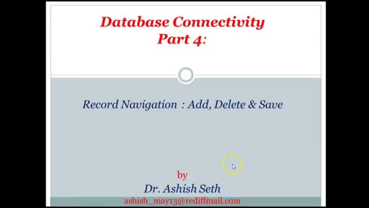 Database connectivity #4: Add and Delete operations in Service based database - YouTube