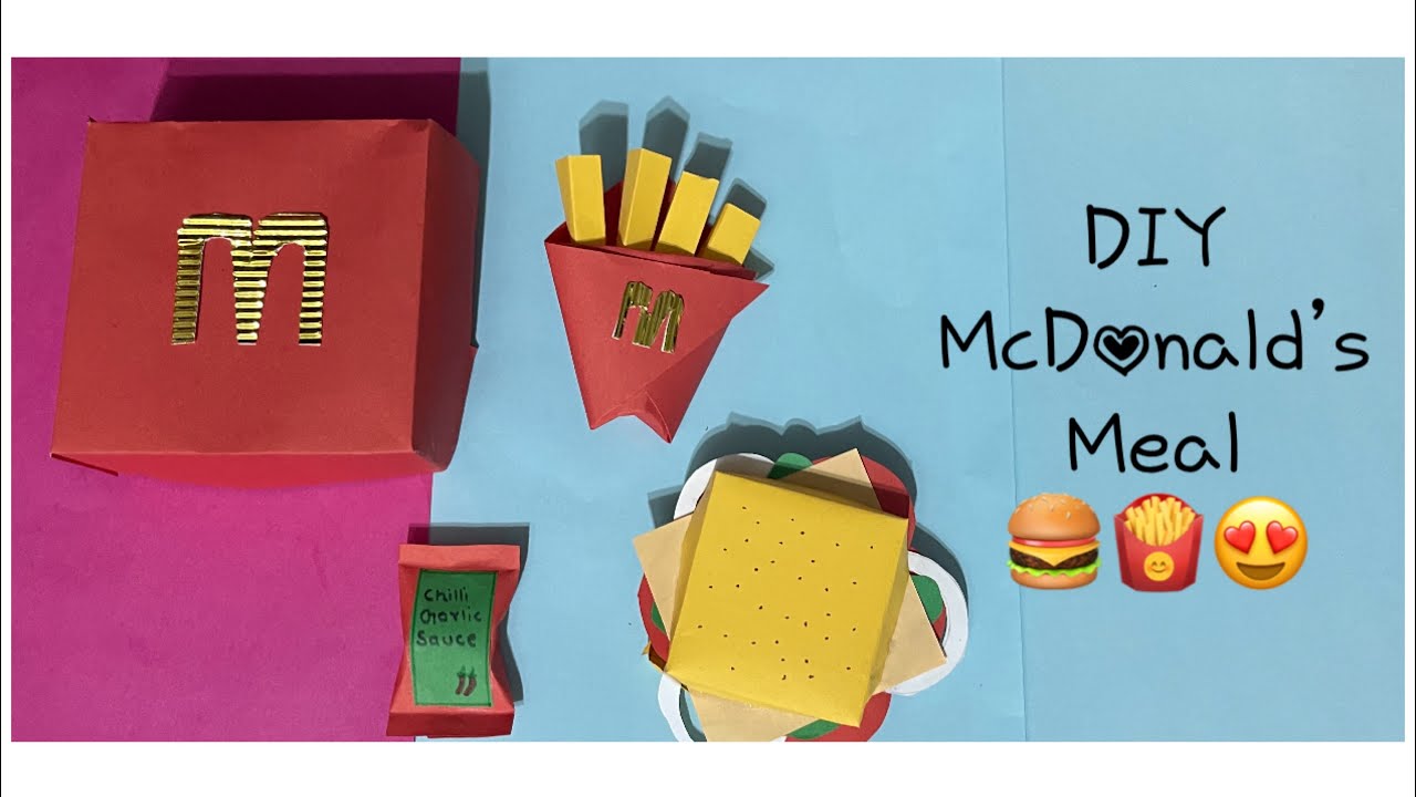 DIY Paper McDonald’s Meal🍟🍔🌶|Craft with iqra - YouTube
