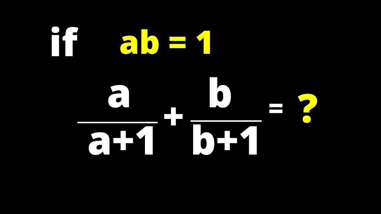Olympiad Mathematics | Nice Algebra Challenge | Simple logic... - YouTube