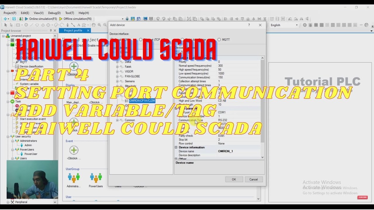 PART 4 - Setting Haiwell Could scada to PLC Omron || Set variable Haiwell could scada - YouTube