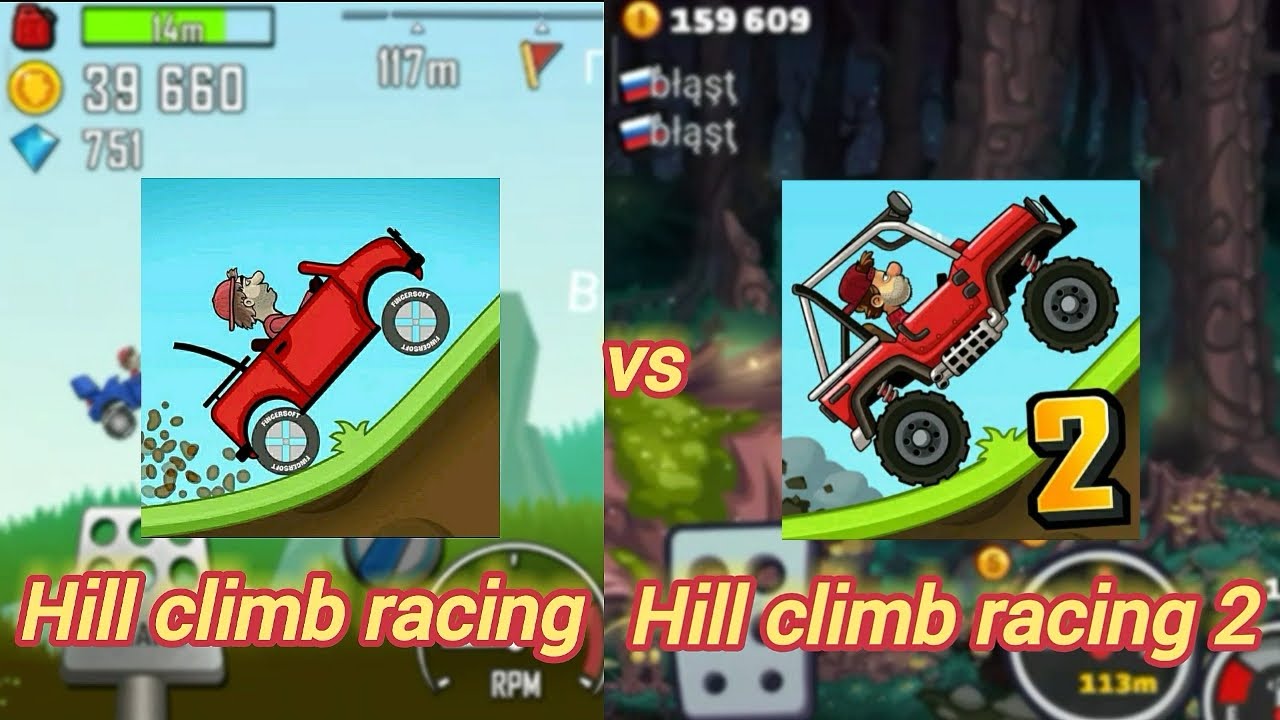 Hill Climb Racing vs Hill Climb Racing 2 🤜🤛 #hcr2 - YouTube