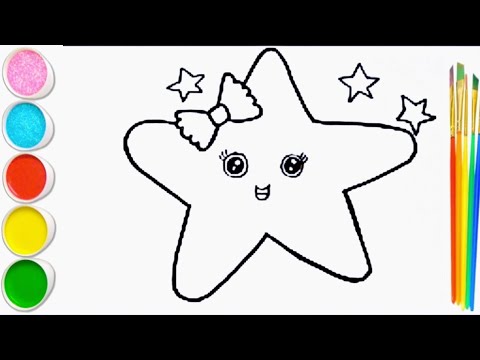 How to Draw Cute Star . Drawing and coloring for kids.Simple Drawing 52 ...