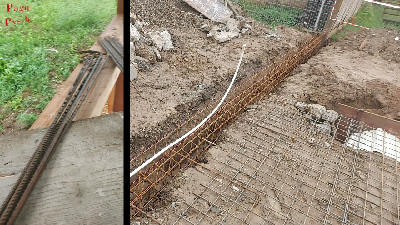 Plasa si fier betonul pt fundatie gard si pod - YouTube
