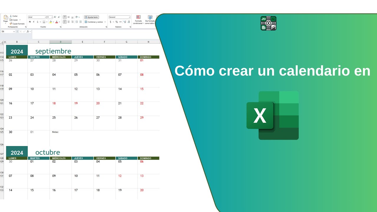 Cómo crear un calendario en Excel - YouTube