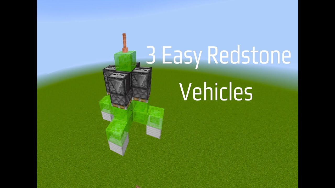 3 Easy working redstone vehicles in Minecraft Bedrock - YouTube