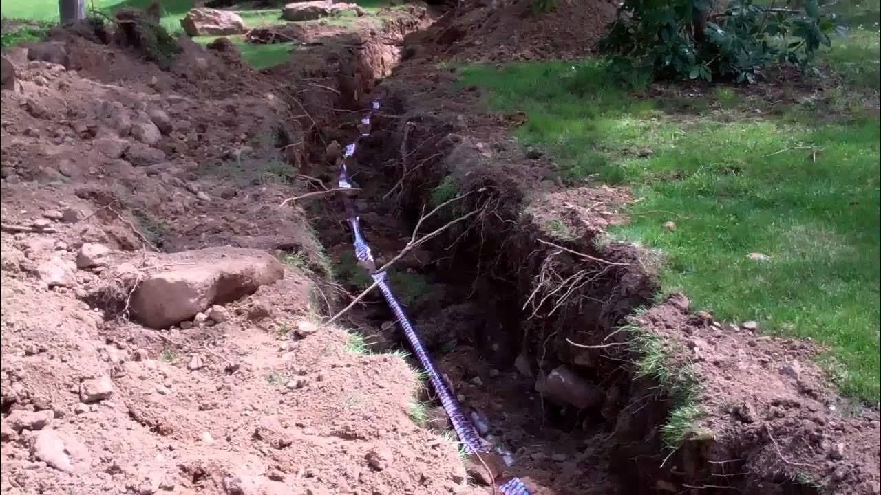 Installing underground conduit - YouTube