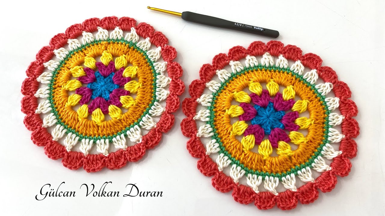 MANDALA MOTİF YAPIMI- ÖRGÜ YUVARLAK KOLAY MOTİF TARİFLERİ💯 - YouTube
