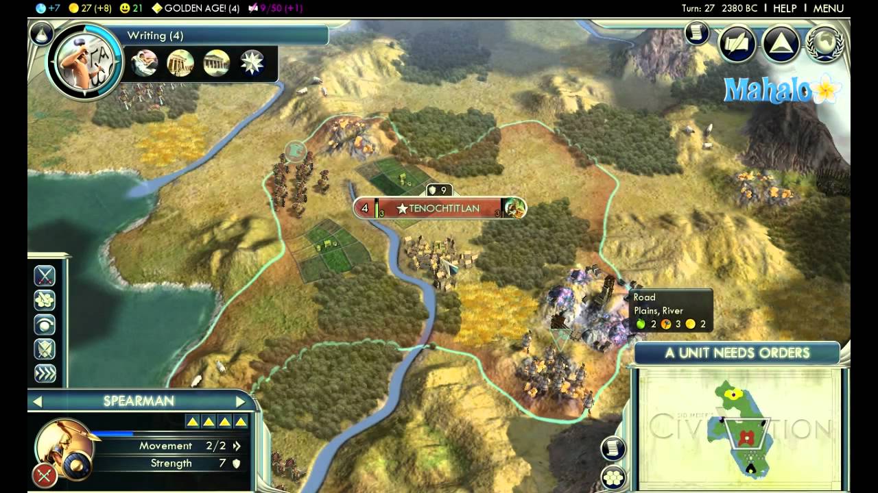 Sid Meier's Civilization V Walkthrough - Aztec (part 2) - YouTube