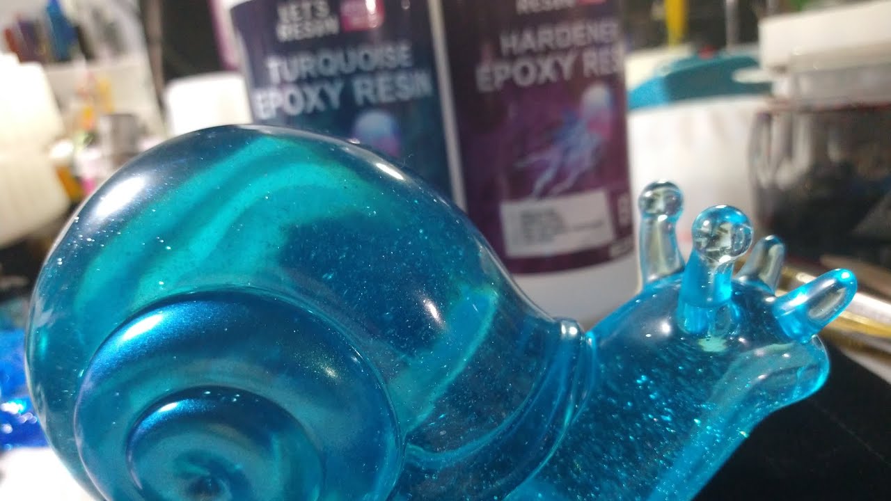 Resin snail using @LETSRESIN turquoise resin - YouTube