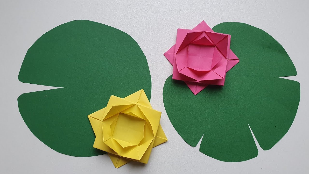 Nenuphar en origami facile - YouTube