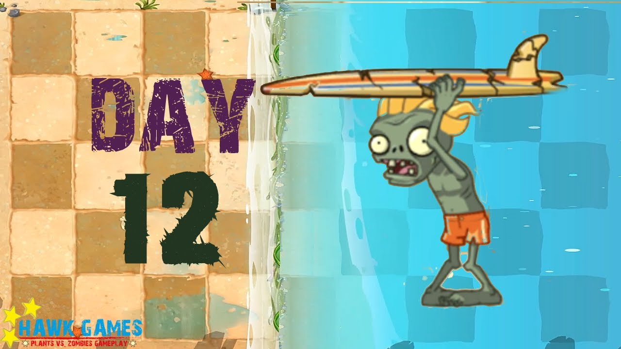 Plants vs Zombies 2 - Big Wave Beach - Day 12 [Surfer Zombie English ...