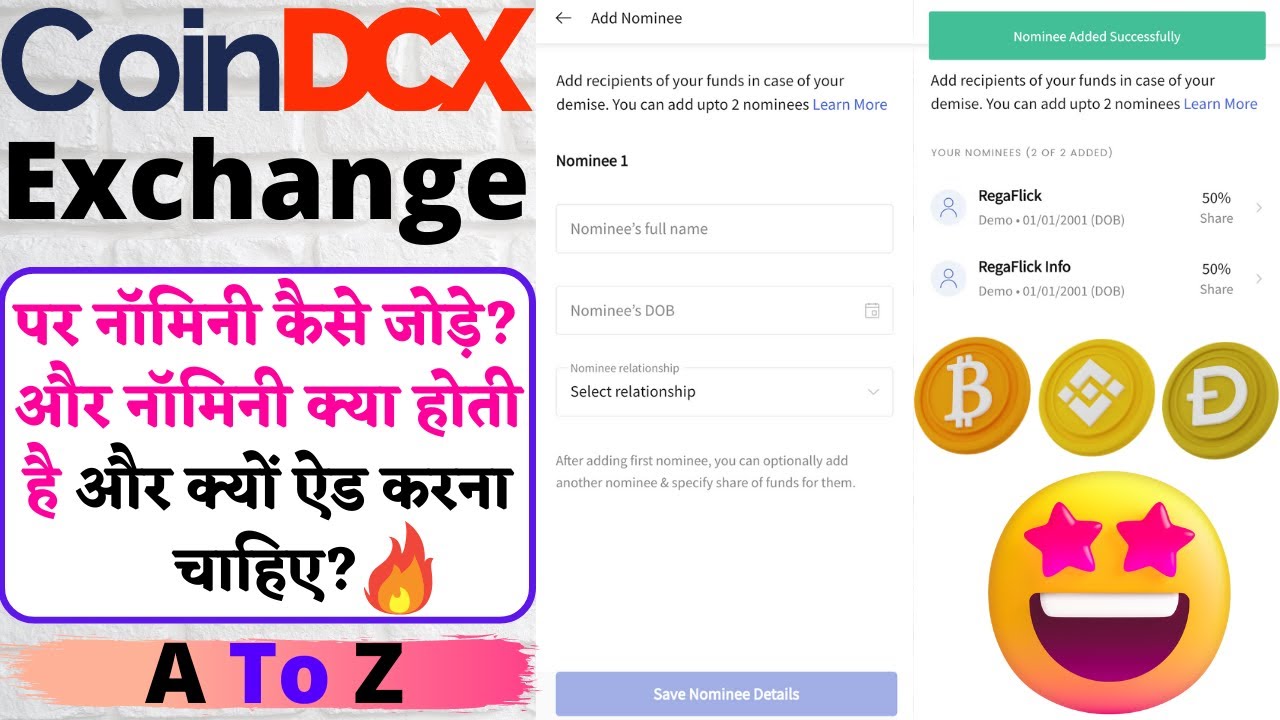How To Add Nominee In CoinDCX Exchange | Step-By-Step Guide Beginners ...