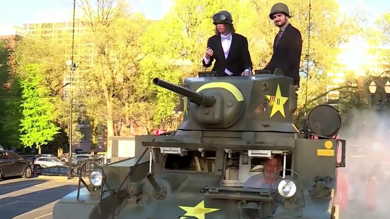Teen goes to prom -- in a tank! - YouTube