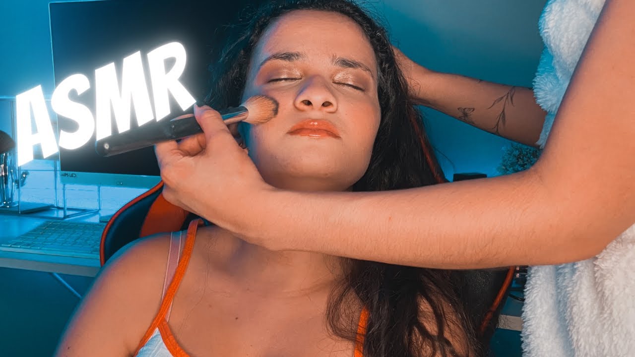 Asmr Aplicado Maquiando Minha Prima Youtube