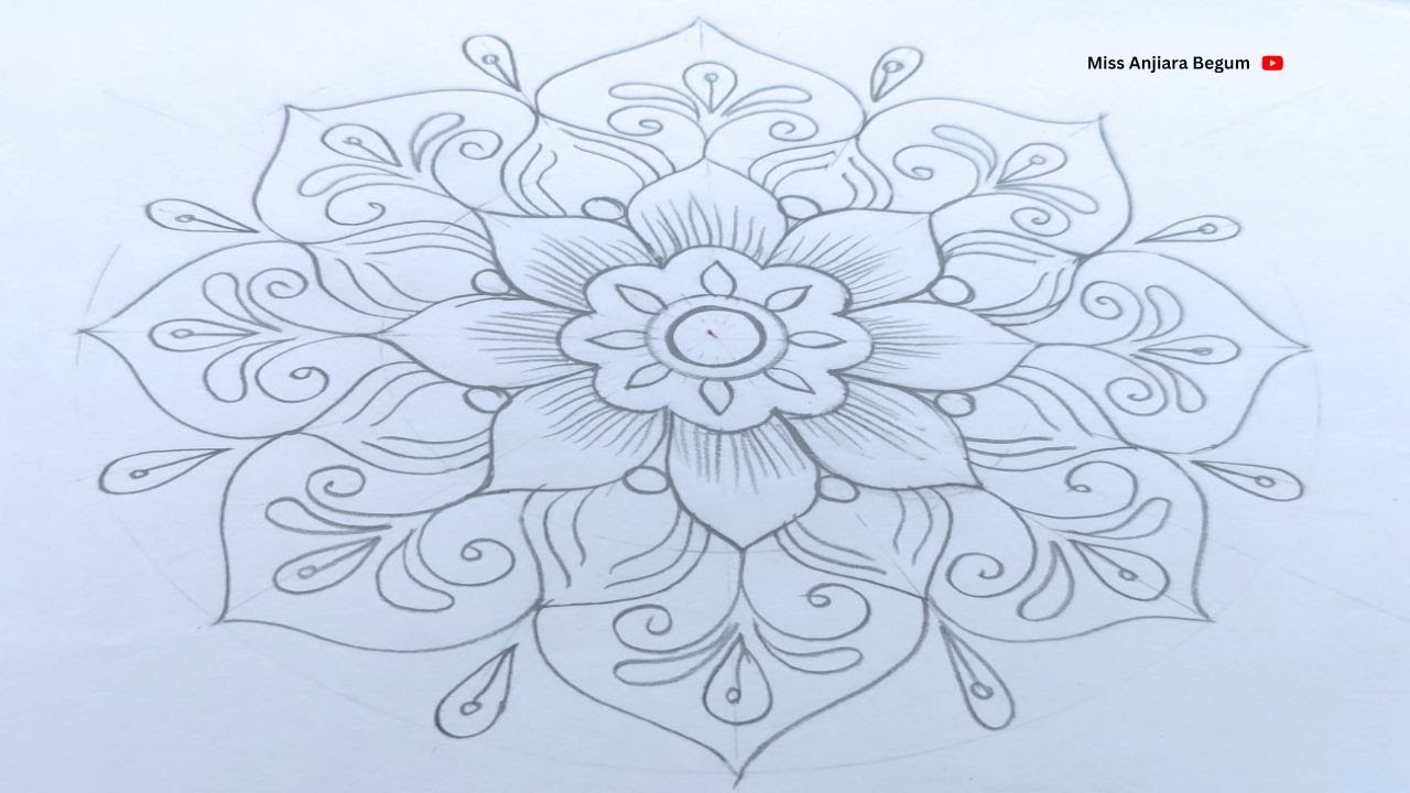 Beautiful Nakshi Katha Drawing || Miss Anjiara Begum - YouTube