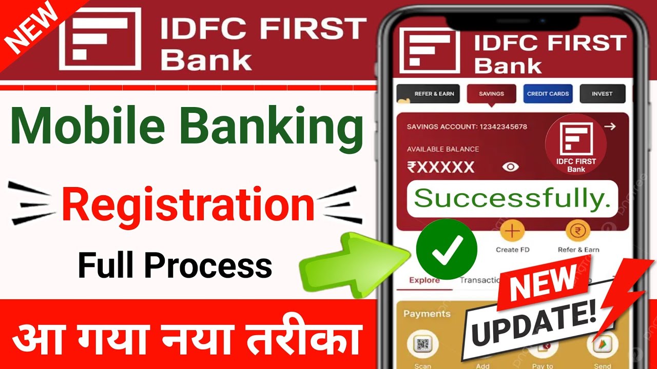 IDFC Mobile Banking Registration || How to Activate idfc first mobile ...
