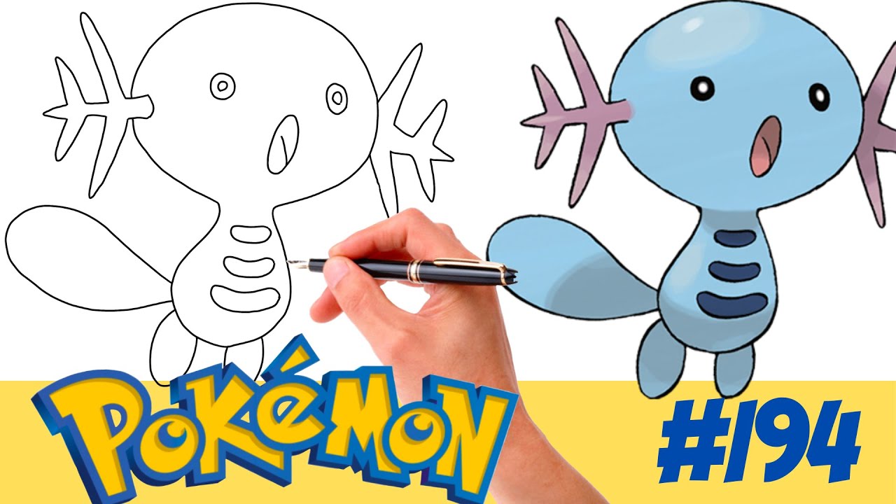 Cómo dibujar WOOPER POKEMON #194 | FÁCIL | Generación 2 - YouTube