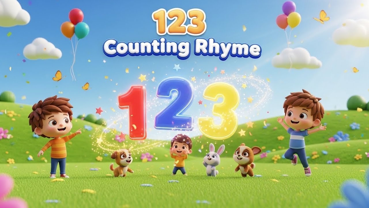 123 Counting Rhyme 🔢🎶 | Learn Numbers for Kids & Toddlers - YouTube