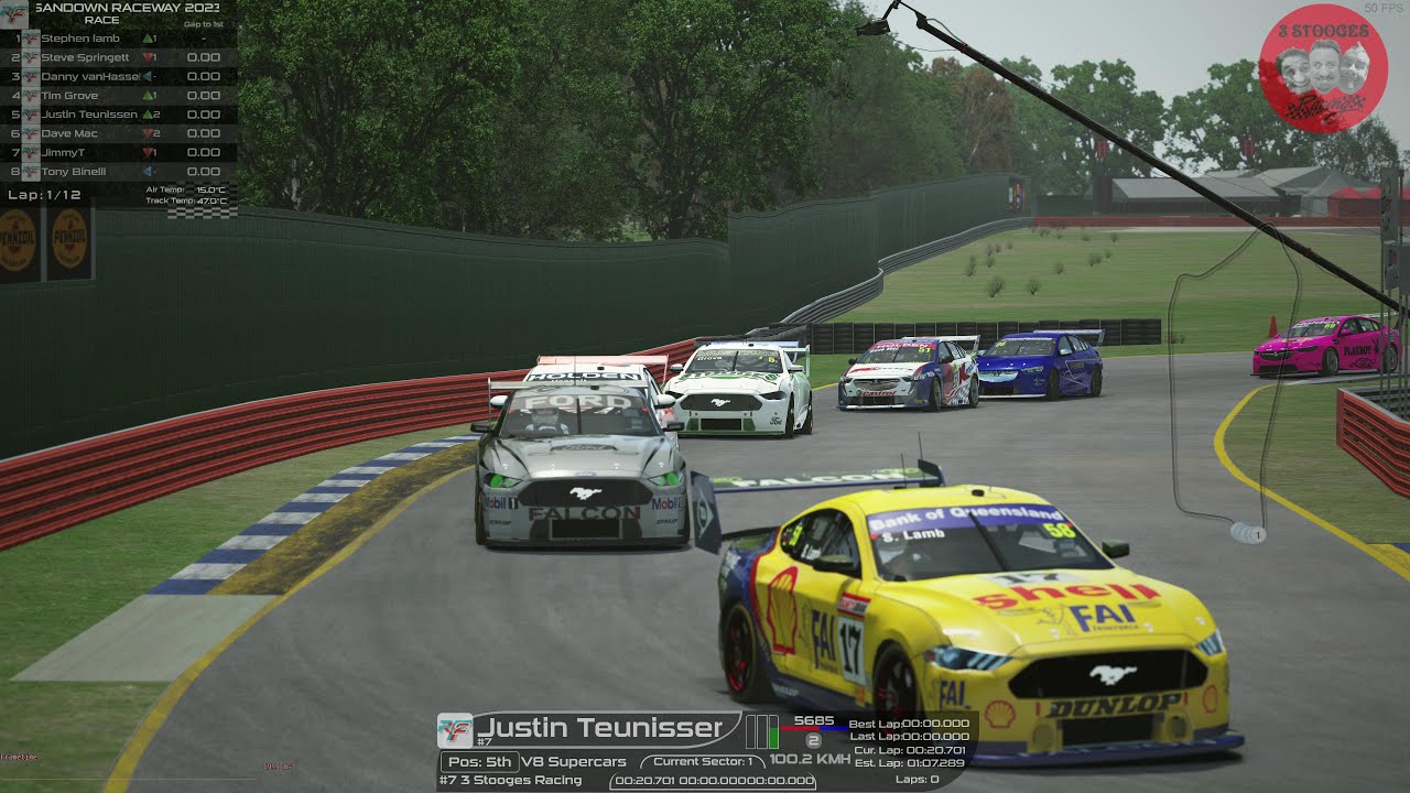 2023 09 16 rfactor 2 mod FVR Supercars Sandown Race 3 - YouTube