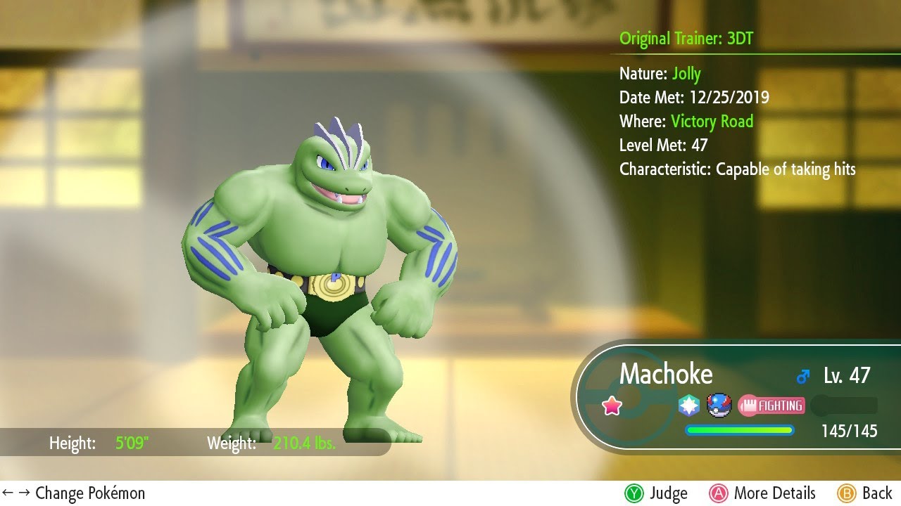 067 Machoke Shiny Pokemon Let's Go Victory Road. - YouTube