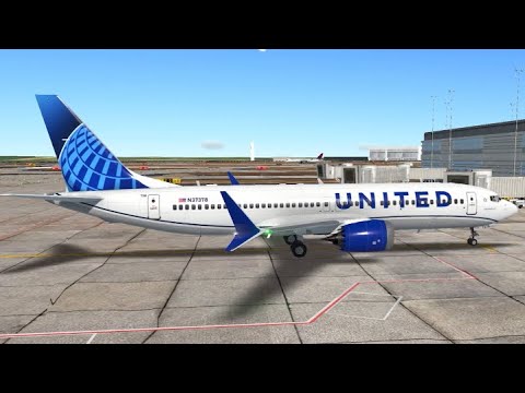 Real Flight Simulator/United Airlines/B737-MAX/New York to Dallas ...