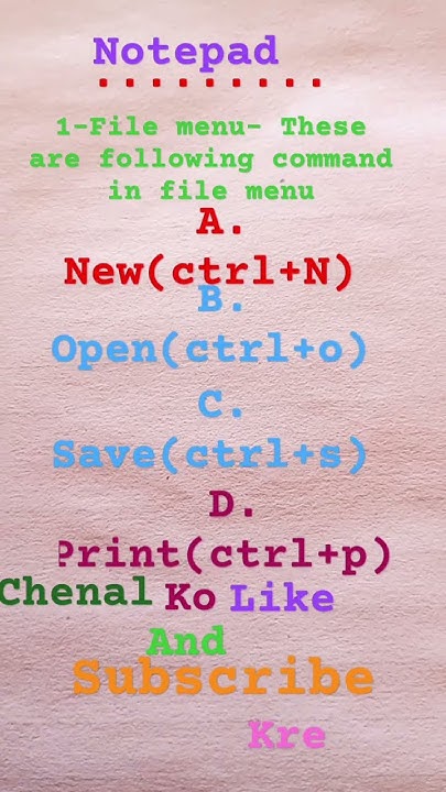 Notepad short command - YouTube
