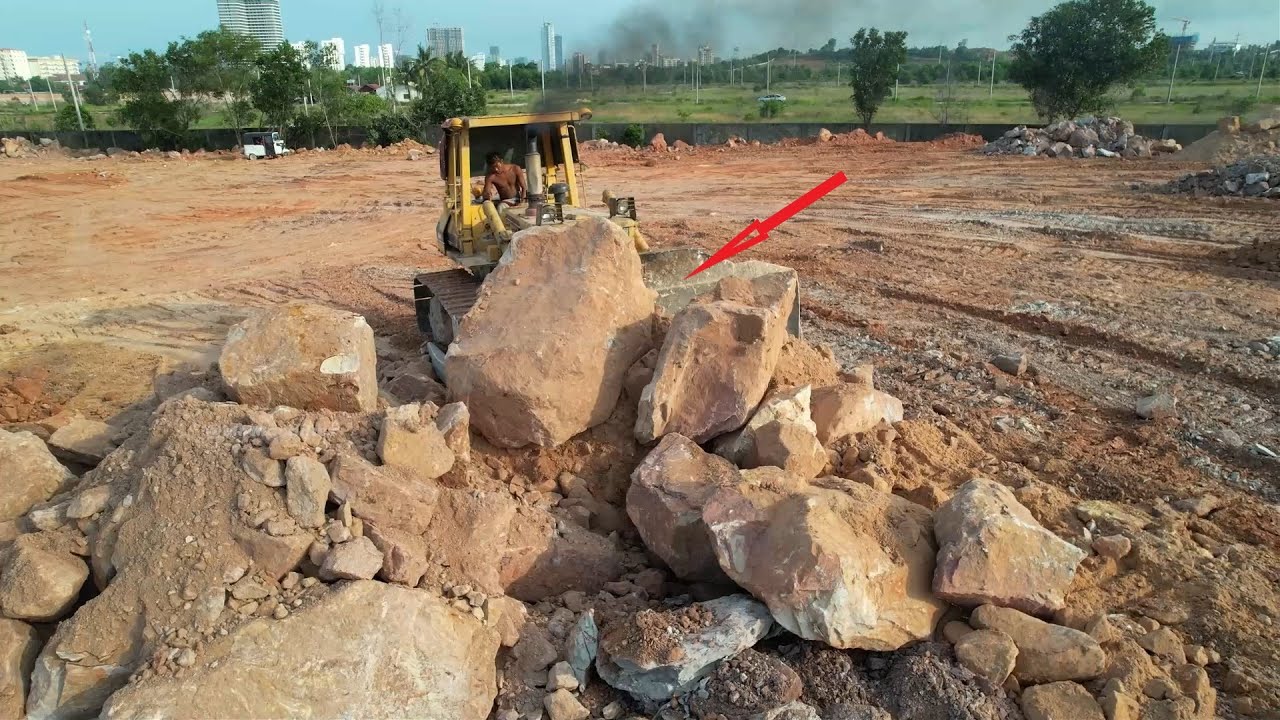 Part 69| Big Rock Moving Operator on Huge Land Filling Working ...