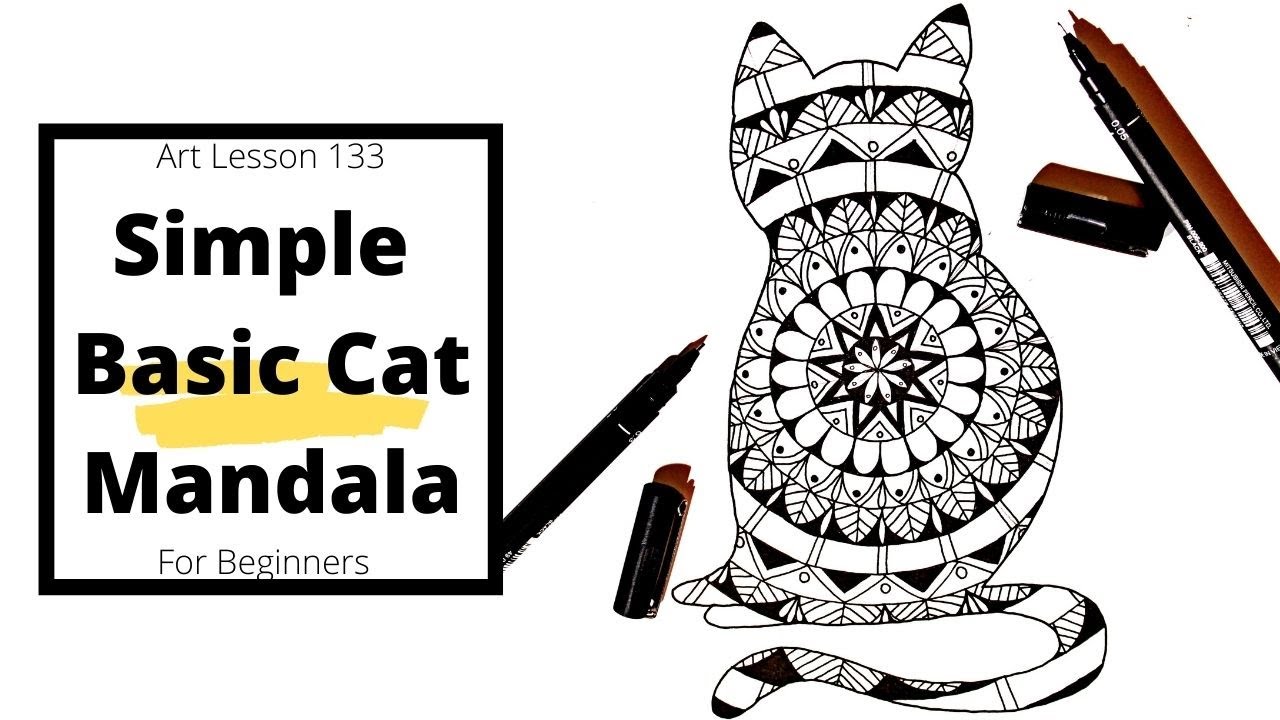 How to draw a Simple Cat Mandala for Beginners- An easy step by step ...
