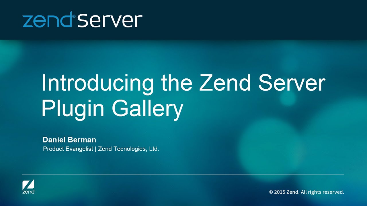 Introducing the Zend Server Plugins Gallery - YouTube