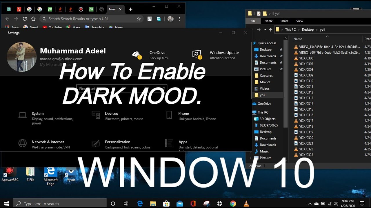 How to Enable Dark Mood In Window 10 - YouTube