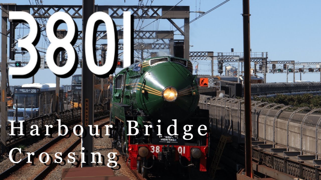 [4K] 3801 Crossing the HarbourBridge | Ft. 8649 & Red Rattler - YouTube