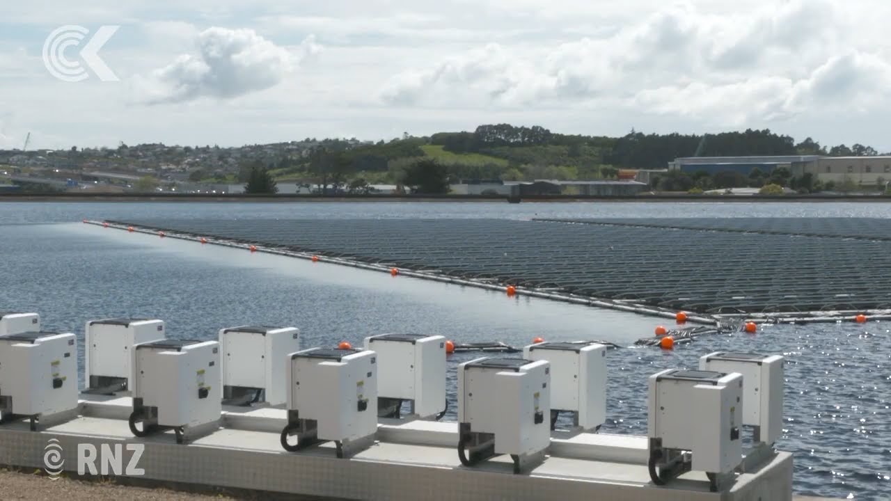 NZ's largest floating solar array catching the sun in Auckland - YouTube