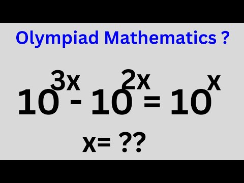 Math Olympiad Question 10^3x-10^2x=10^x...... - YouTube