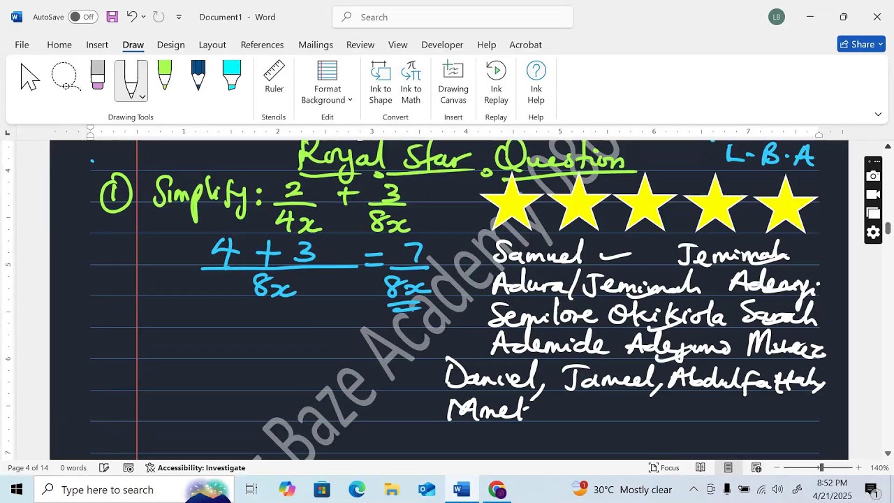 April 21 Math Class on Algebraic Fractions for JSS 1-3 - YouTube