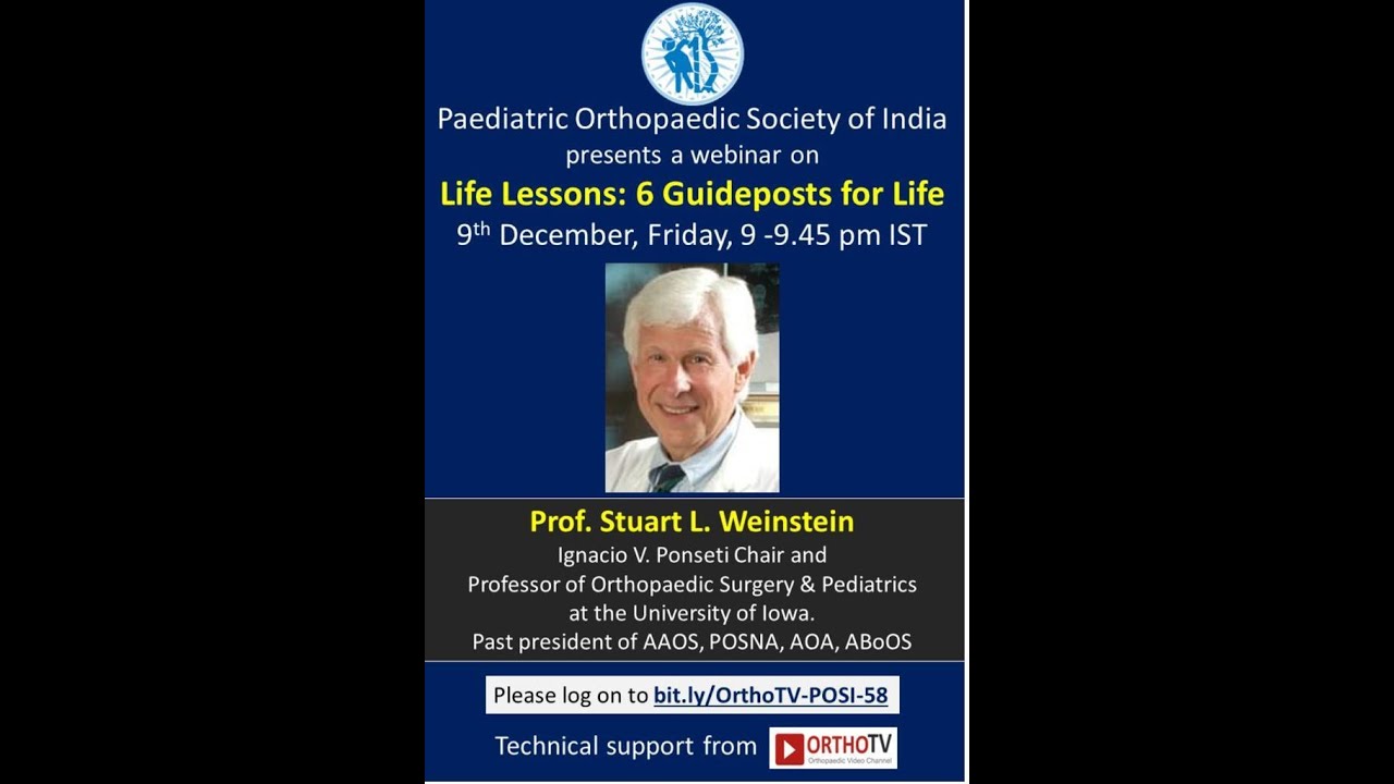 Paediatric Orthopaedic Society of India presents a webinar Stuart L ...