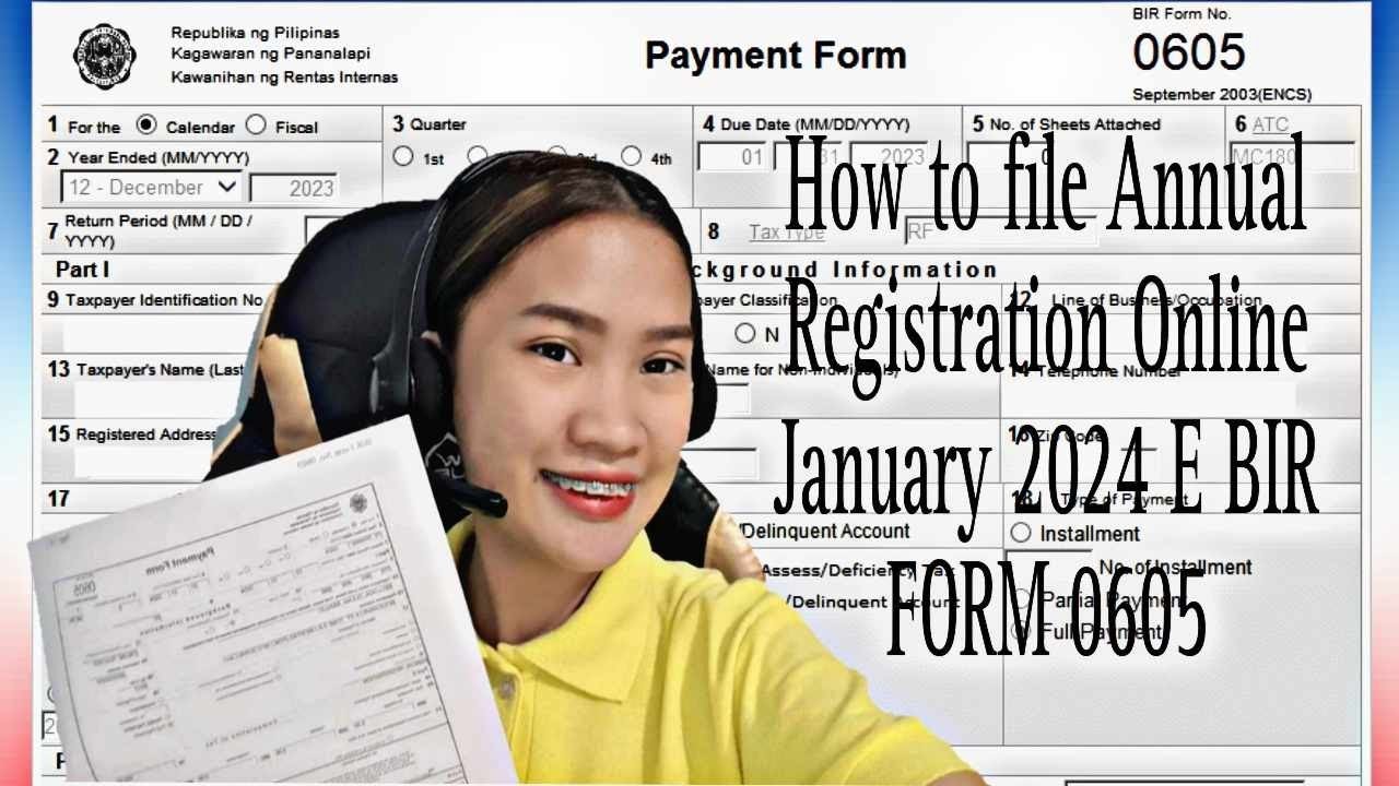 How to file Annual Registration Online January 2024 E BIR FORM 0605 ...