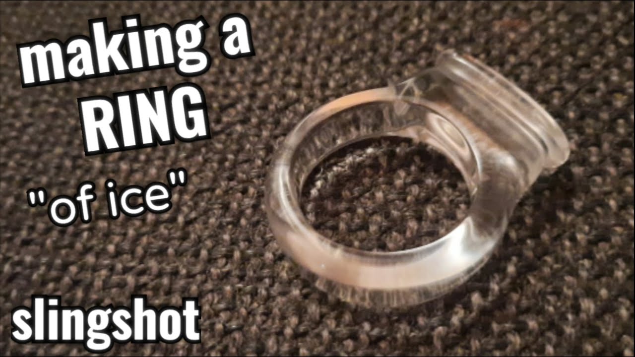 making a RING "of ice" frameless Slingshot + shooting - YouTube