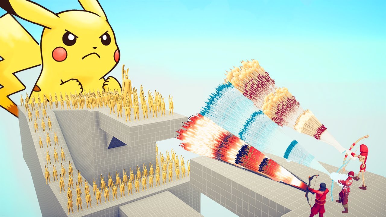 100x PIKACHU + 1x GIANT vs 3x MULTI ARROW 1 | Totally Accurate Battle ...