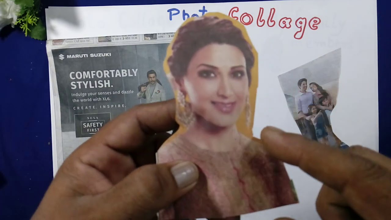Photo Collage Poster making - Class 4 Craft - YouTube