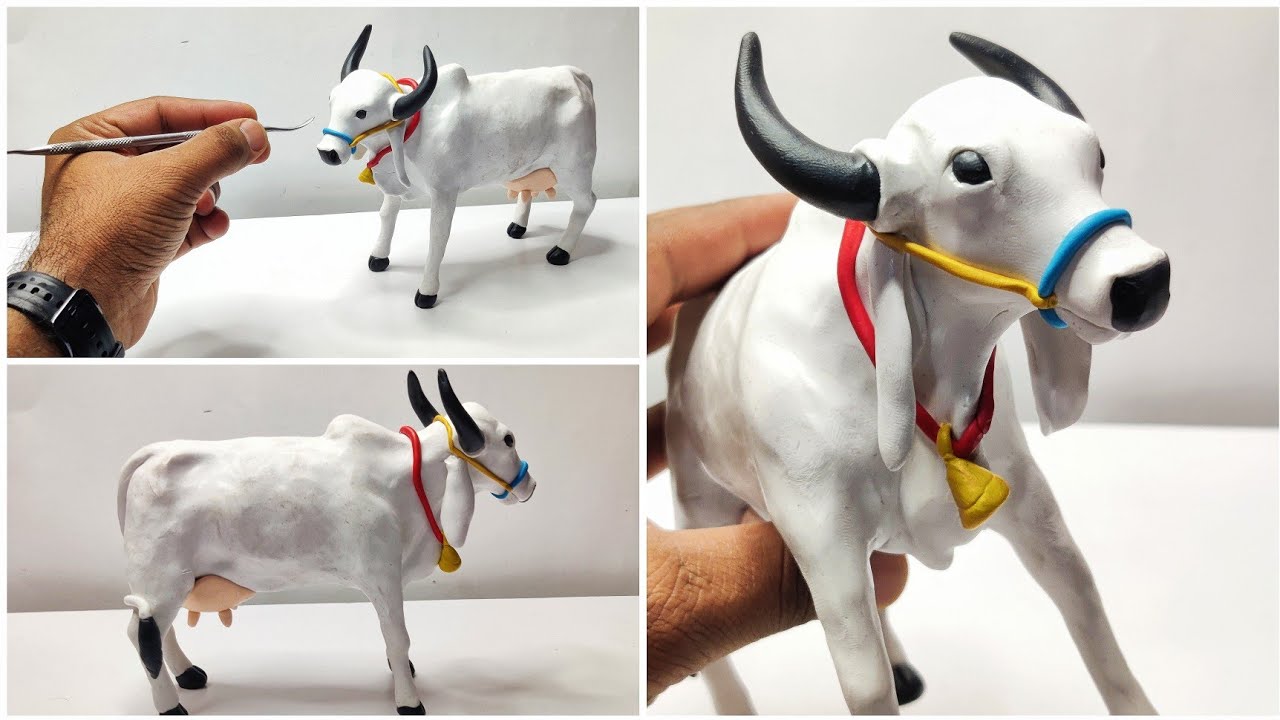 Clay Sculpting: How to make COW with clay - YouTube