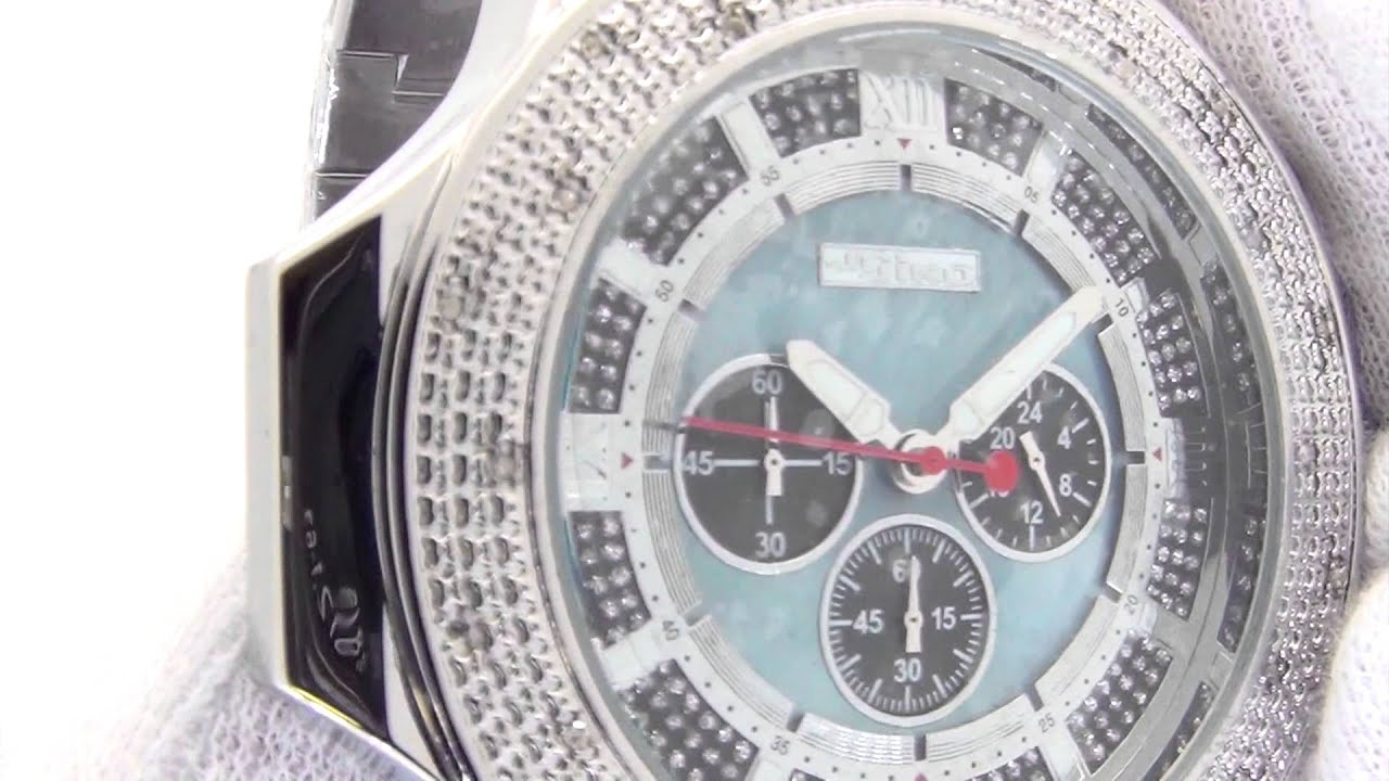 .25cttw Diamond Watch Blue Pearl Dial - YouTube