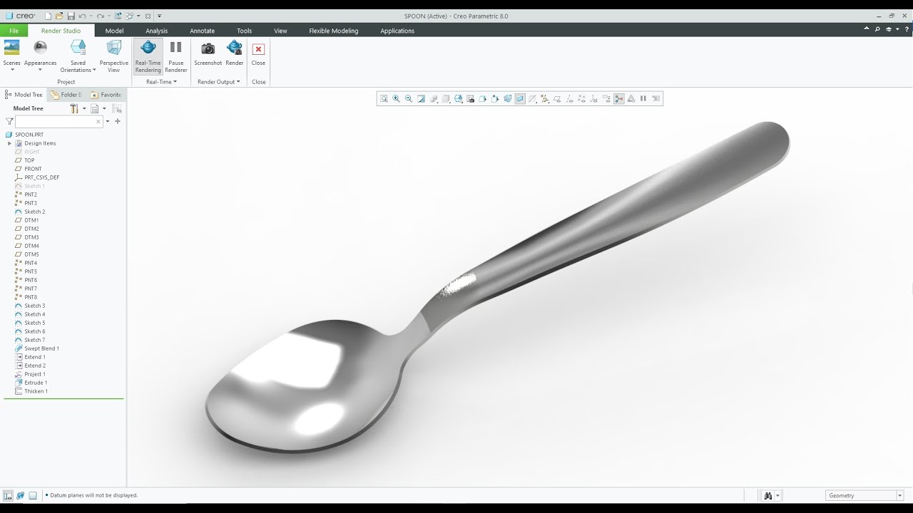 spoon design in creo 2021 : Spoon Design in Creo(Download Model) - YouTube
