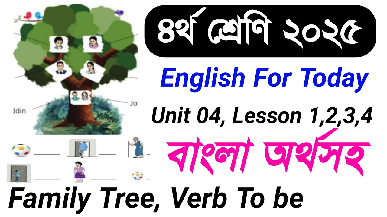 Class 4 English 2025 | unit-04 Family Tree, Verb To be | Lesson 1,2 ...